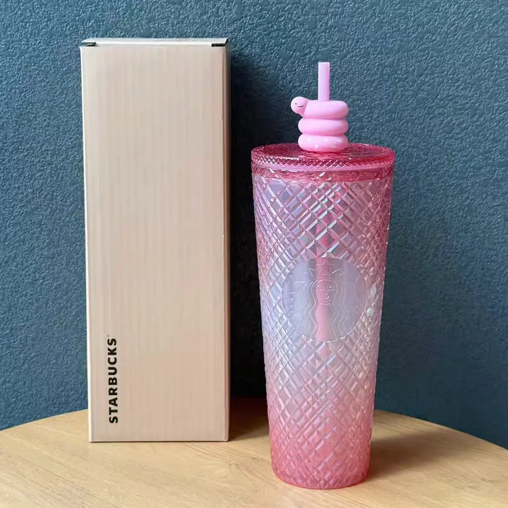 스타벅스 중국 2025 신년MD 뱀띠해시리즈 핑크 그라데이션 주얼리 텀블러 빨대컵 710ml | 상품 상세 | 크로켓