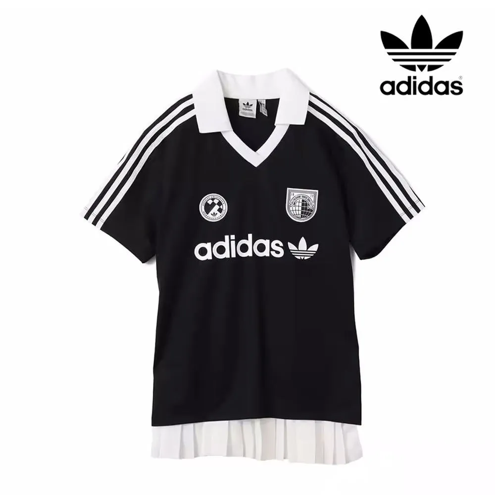 아디다스 오리지널스 R3CD 저지 블랙 반팔 플리츠 티셔츠 JZ6783 | 크로켓