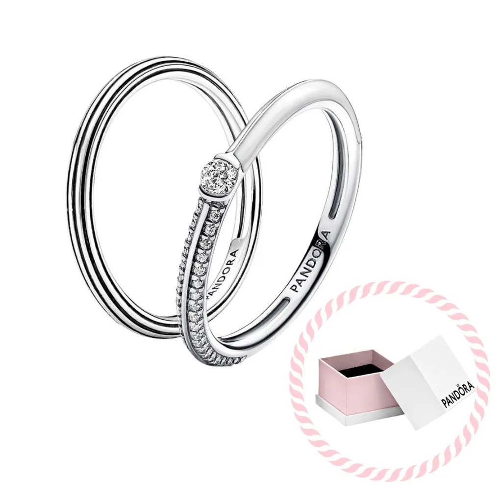 [판도라 박스 증정] ME 파베 화이트 듀얼 로즈골드 링 세트 (192528C02/199591C00) | 상품 상세 | 크로켓