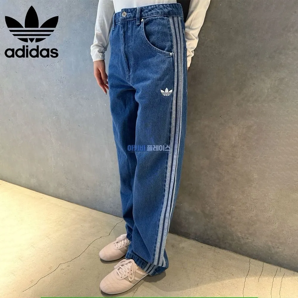 아디다스 오리지널 아디컬러 데님 파이어버드 트랙 팬츠 바지 미디엄 블루 JC6234 | 크로켓