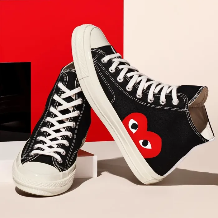 꼼데가르송 x 컨버스 척테일러 히든하트 하이탑 스니커즈 블랙 150204C | 상품 상세 | 크로켓