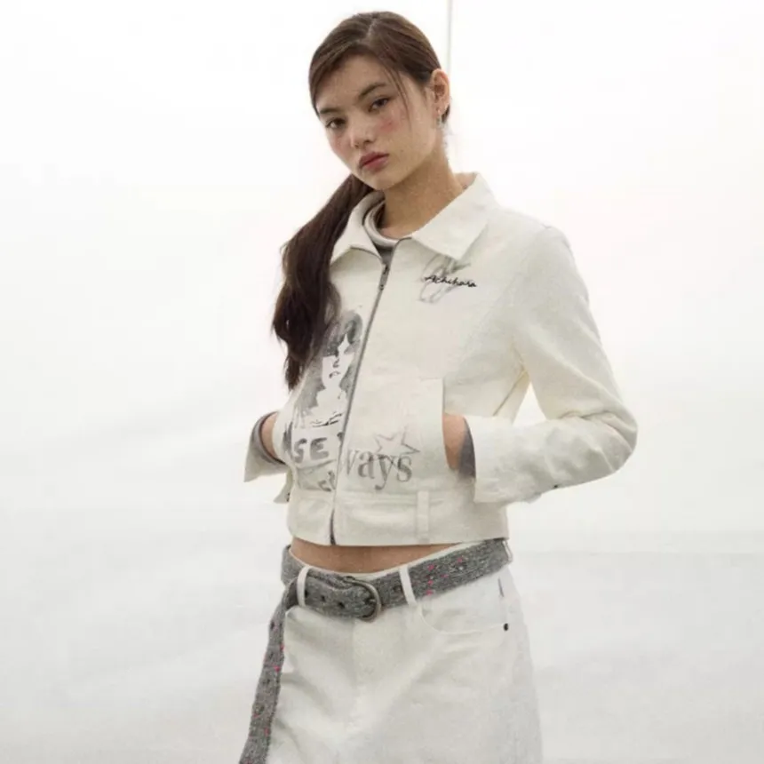 ACHIHARA 아치하라 자켓 카라넥 데님 화이트 자켓 Jet Denim Jacket | 상품 상세 | 크로켓