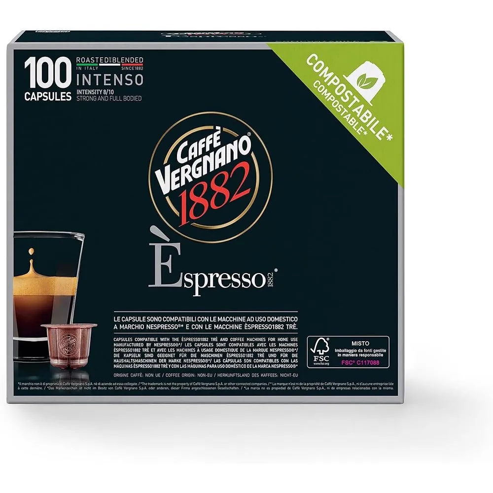 Caffe Vergnano 1882 100캡슐 INTENSO 네스프레소 호환 | 크로켓