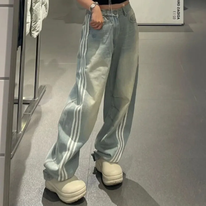 아디다스 아딜레니엄 아딜레늄 3 여성 워시드 커브드 데님 팬츠 청바지 JX9212 | 상품 상세 | 크로켓