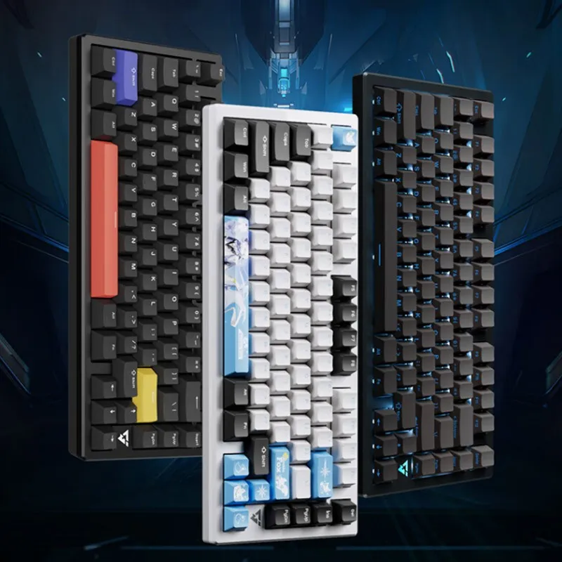 ATK VXE V75X 고급게이밍 기계식키보드 핫스왑 알루미늄 합금 탑 커버 81키 3모드 화이트블루 블루축 | 크로켓