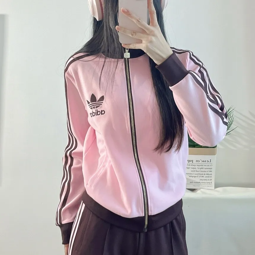 아디다스 베켄바우어 와플 럭스 트랙탑 자켓 핑크 브라운 IR6088 | 상품 상세 | 크로켓