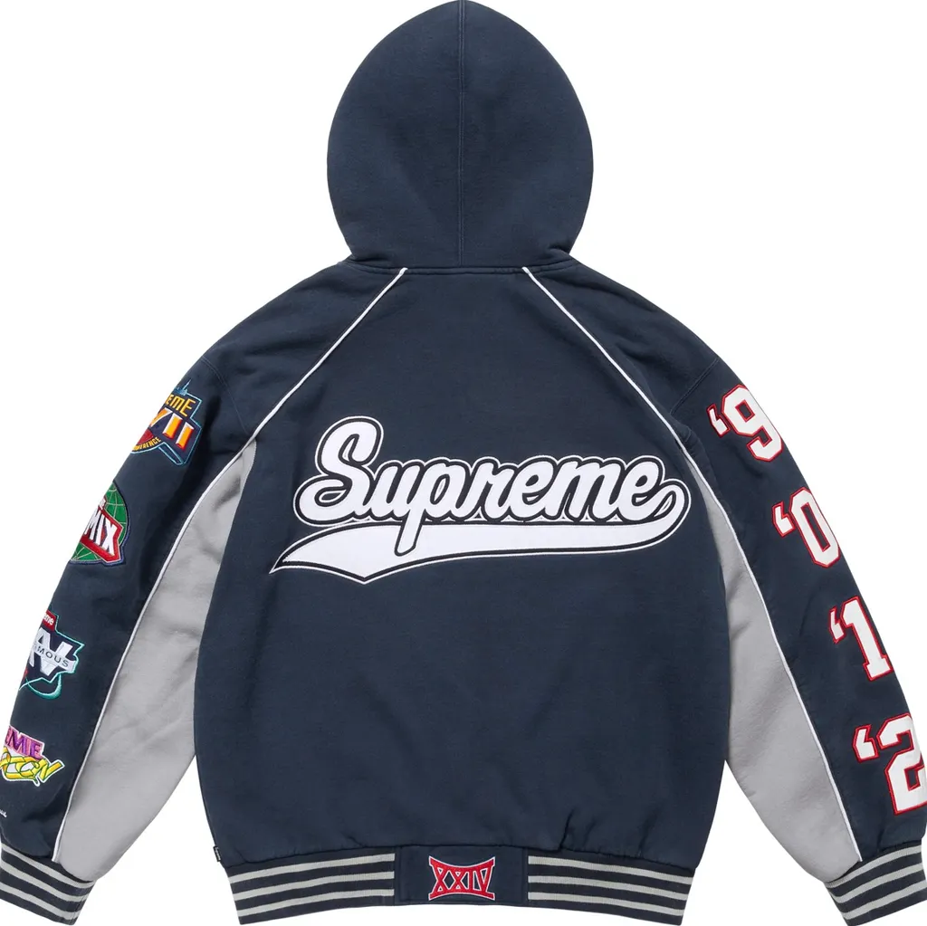 25SS 슈프림 플레이오프 집업 후드 스웨트셔츠 네이비 Supreme Playoffs Zip Up Hooded Sweatshirt | 크로켓