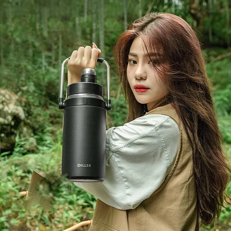 [ 1600ML]DILLER 316 스텐 보온보냉 휴대용 등산 물병 물통 대용량 캠핑 야영 여행 등산용 아이스 보냉 컵 24081419M | 크로켓