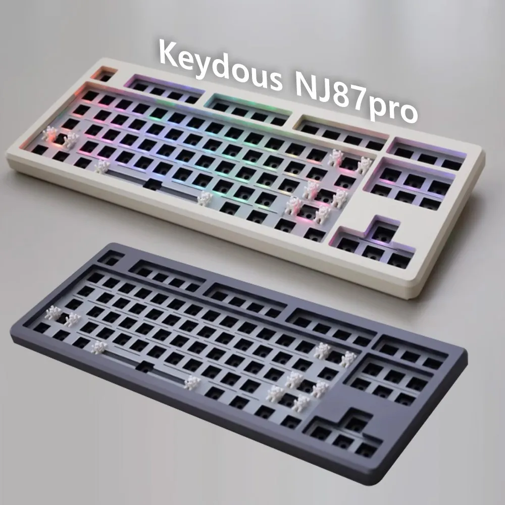 Keydous Nj87 Pro 알루미늄 기계식 키보드 베어본 4800mah RGB램프 스위치/키캡없음 관부가세포함 | 크로켓