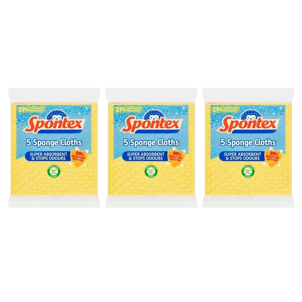 스폰텍스 스펀지 천 5개입 3팩 Spontex Sponge Cloths 5 Pack | 상품 상세 | 크로켓