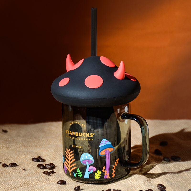 스타벅스 중국 2021 할로윈MD 검은 버섯 디자인 메이슨자 글라스 빨대 머그 컵 525ml (10/12출시) | 상품 상세 | 크로켓