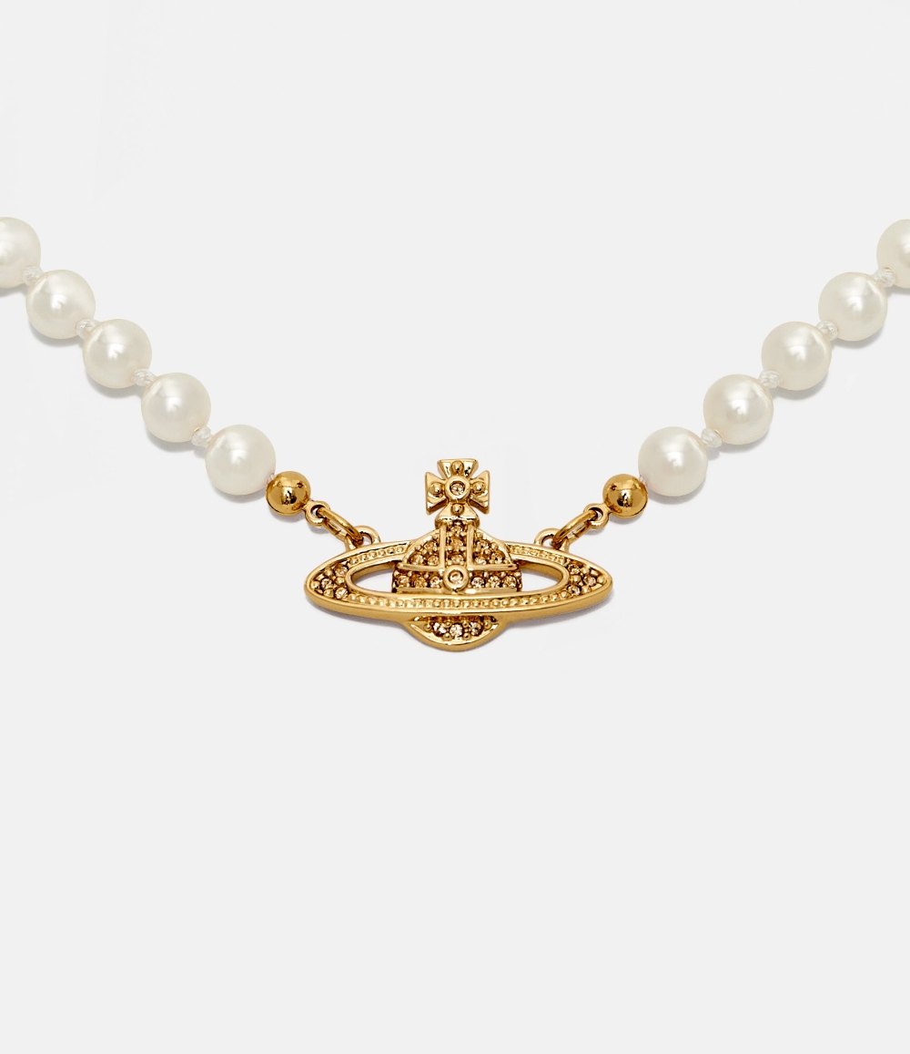 비비안웨스트우드 미니 바스 릴리프 진주 초커 목걸이 골드 63030006R122R122 | 크로켓