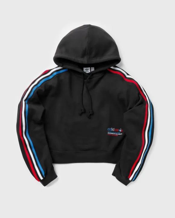 ADIDAS WMNS ADICOLOR TRICOLOR TREFOIL CROP HOODIE | 크로켓