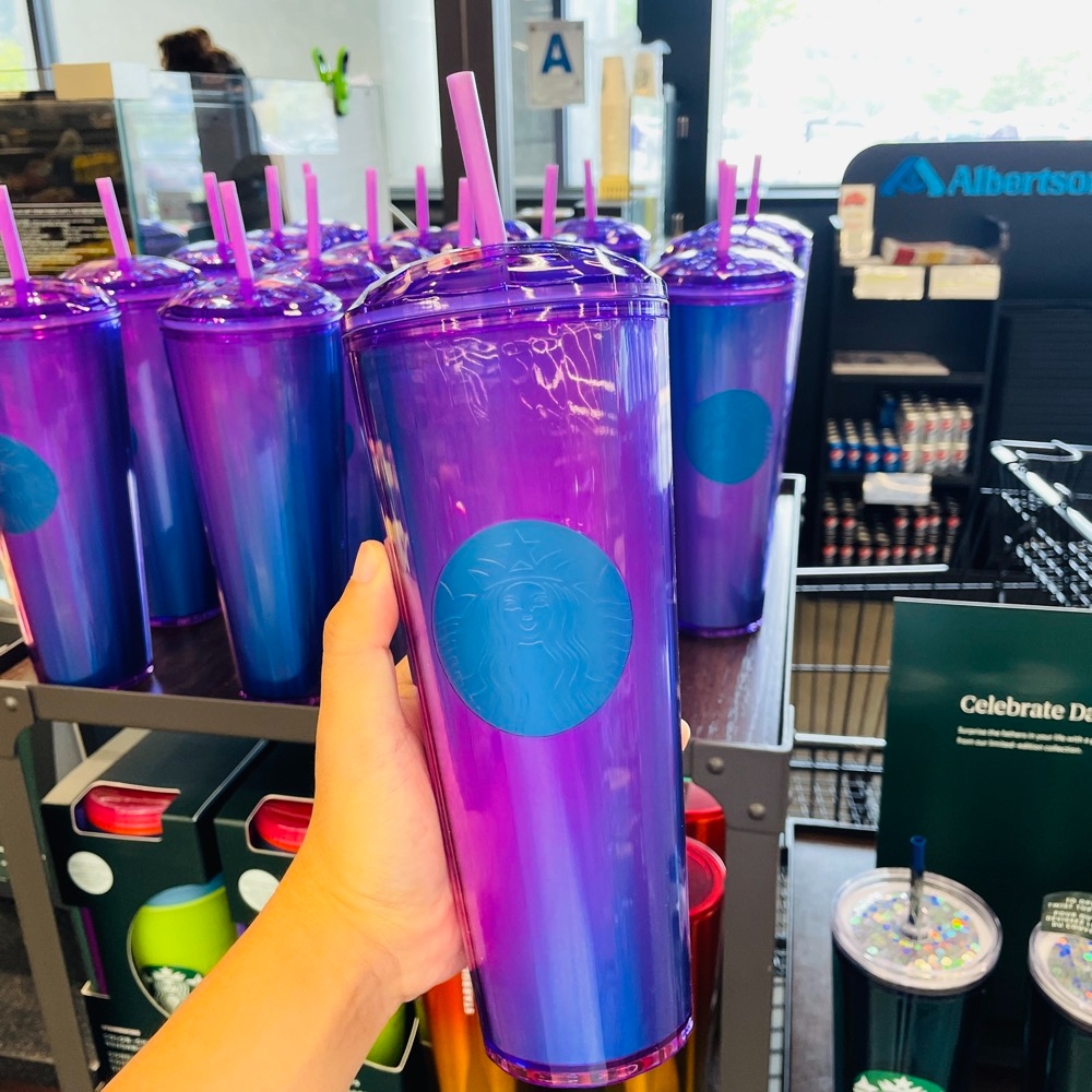 2022 북미 스타벅스 보라색 플라스틱 텀블러 콜드컵 미국 스벅 콜드컵 710ml | 크로켓