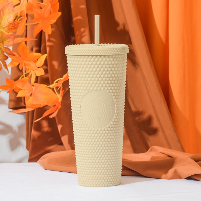 스타벅스 중국 재고특가) 2022 중추절 추석MD 밀크티 컬러 지압텀 대용량 PP소재 스터드 빨대컵 710ml | 상품 상세 | 크로켓